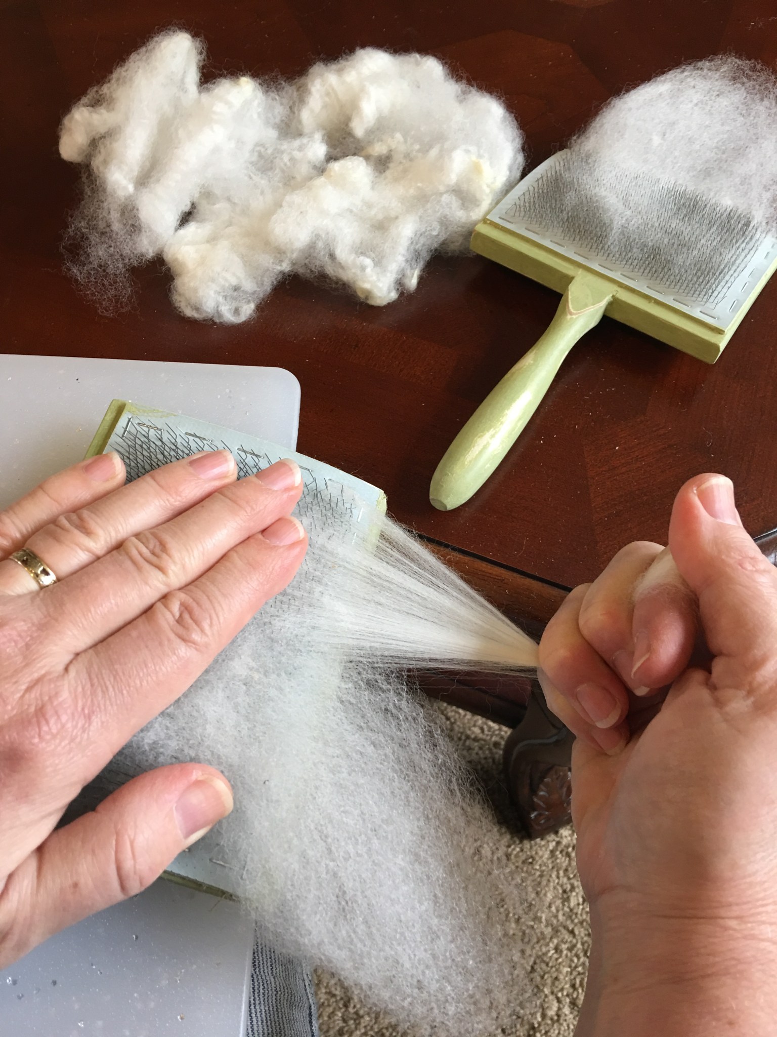Carding or Combing Wool; goodbye slubs | Whimsical Ewe