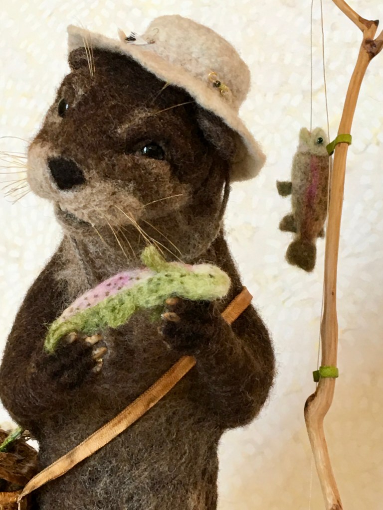 Needle Felted Otter Sculpture | Whimsical Ewe